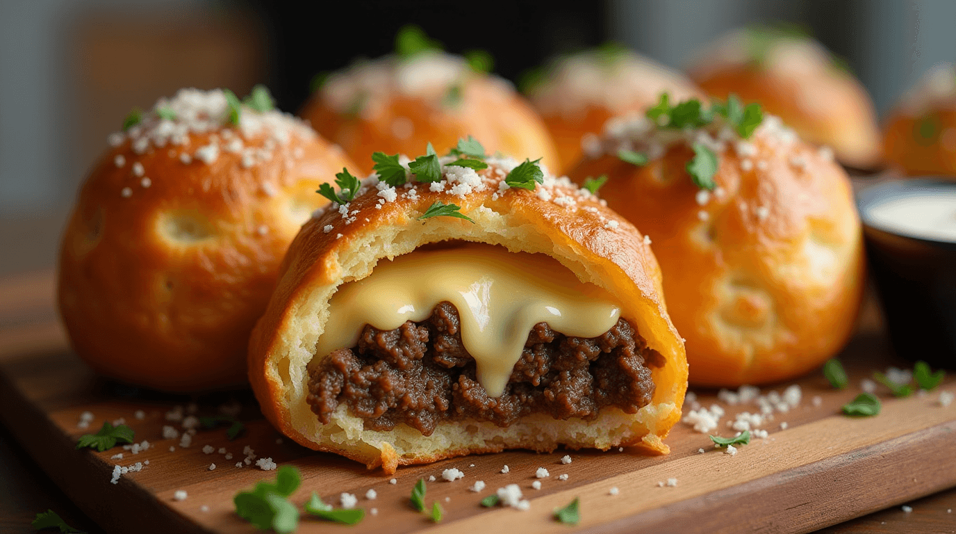 Garlic Parmesan Cheeseburger Bombs