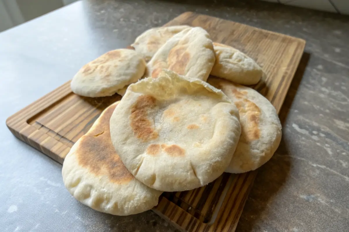 Soft Puffy Homemade Pita Bread (No Mixer Needed)
