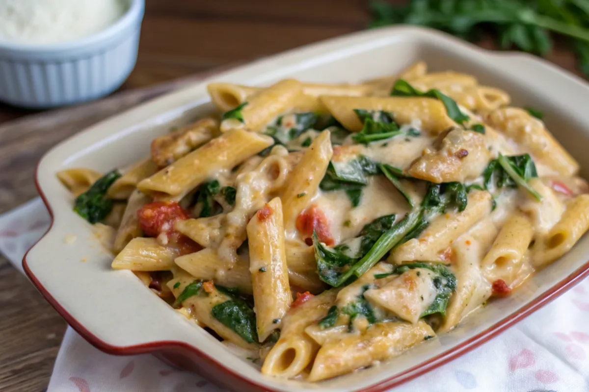 How to Make the Perfect Chicken, Spinach, and Cheese Pasta Bake at Homee