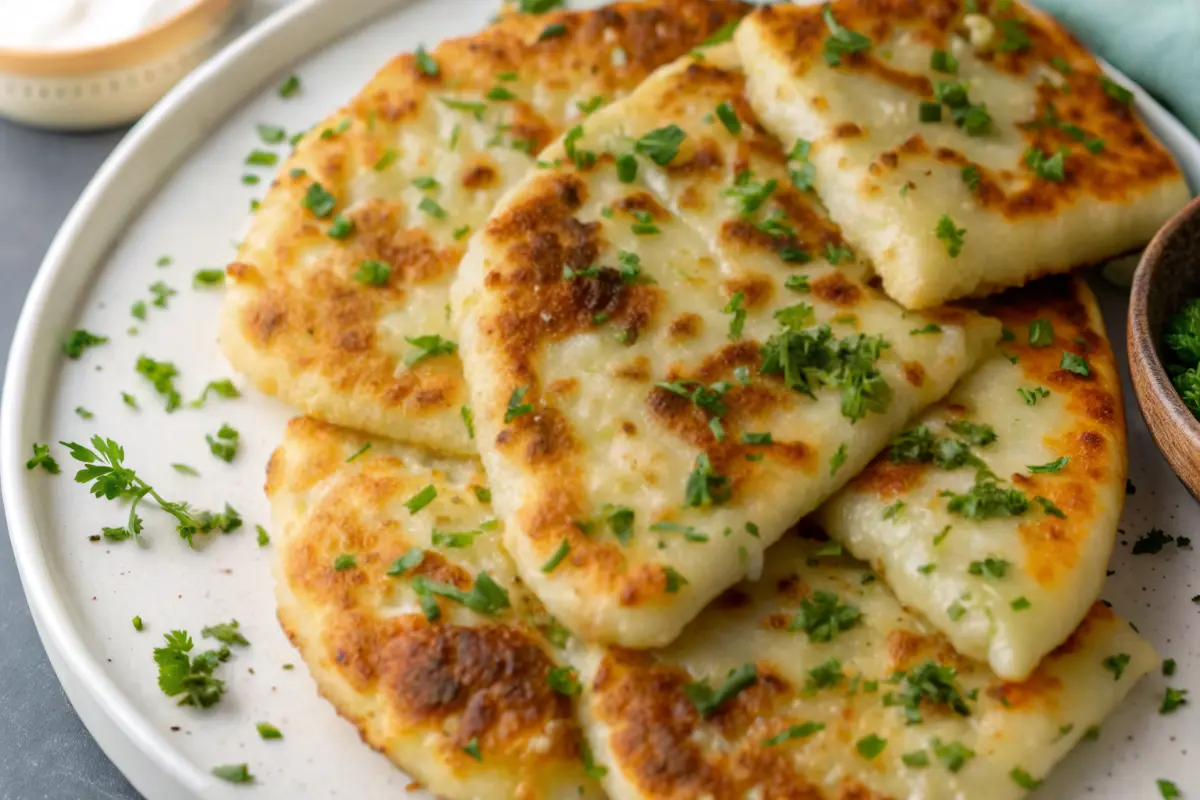 Easy Low Carb Garlic Naan Recipe with Melted Mozzarella
