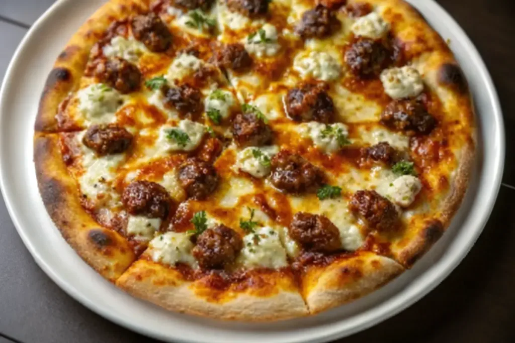 Easy Sausage and Ricotta Pizza with Hot Honey Drizzle